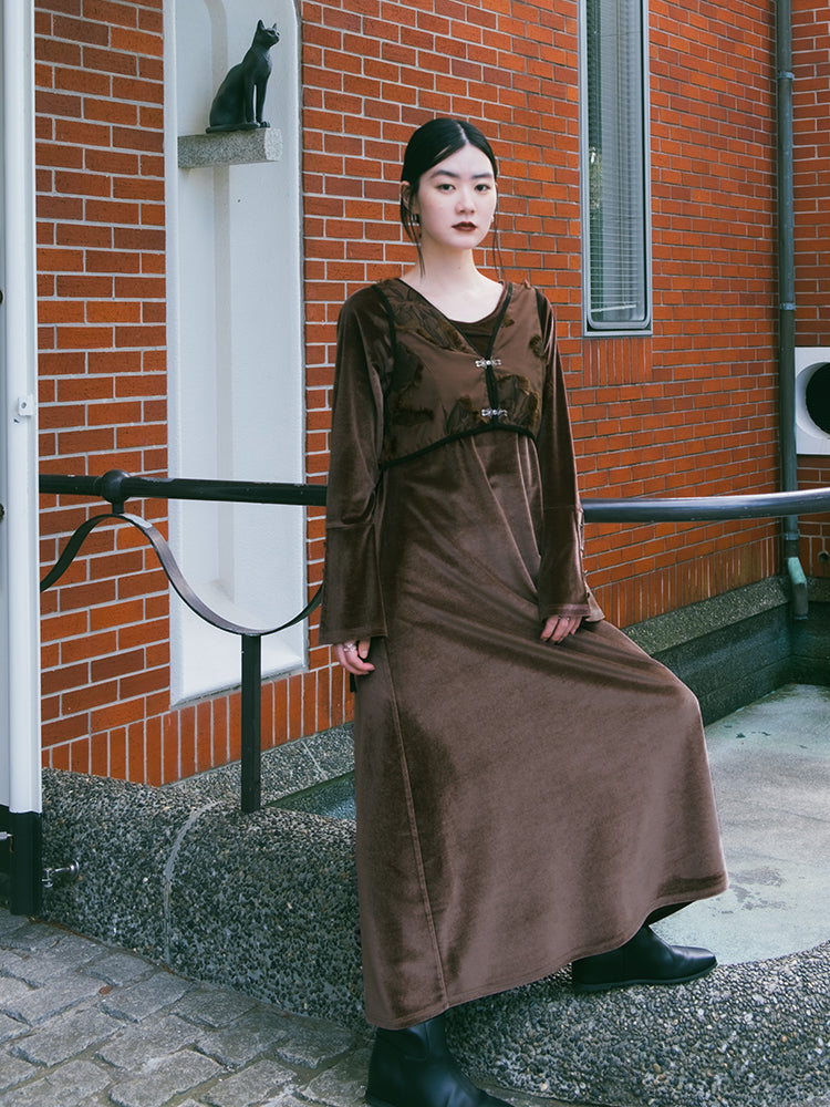 【10月24日(金) 12:00販売開始】2way Vest Layered Velour Dress – MARTE